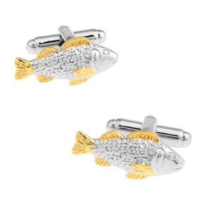 Accessories | Bass Fish Fisherman Silver And Gold Cufflinks | Poshmark